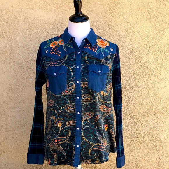 Johnny Was | Tops | Johnny Was Denim Shirt | Poshmark